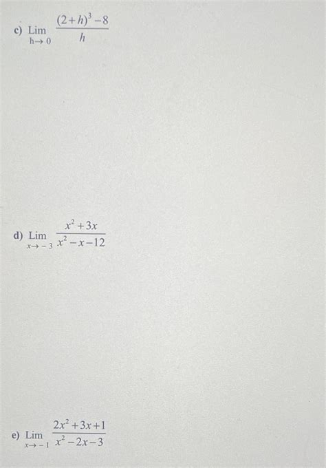 Solved Q1 ﻿please Evaluate The Following Limits