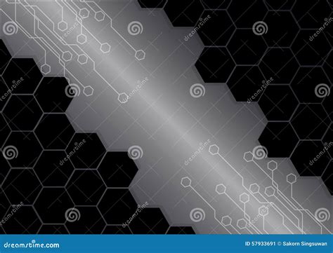 Abstract Hexagon With Circuit Design Background Stock Vector Illustration Of Design