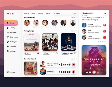 Music Streaming Web Application Ui Design On Behance