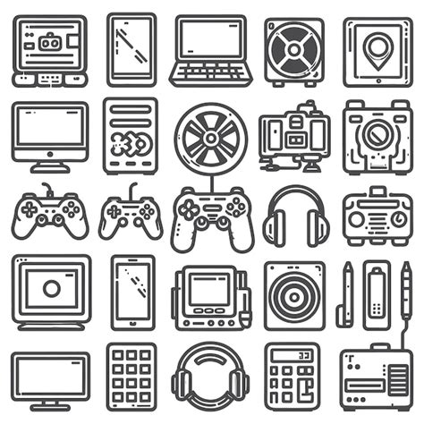 premium vector outline device collections vector illustration