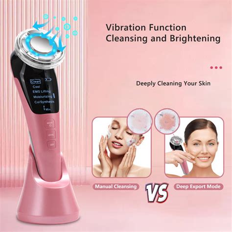 Badu Bg Ems Масажор за лице Гореща Led светлинна терапия Звукова вибрация Премахване на бръчки