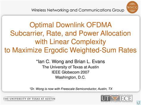 Optimal Downlink Ofdma Subcarrier Rate And Power Allocation With