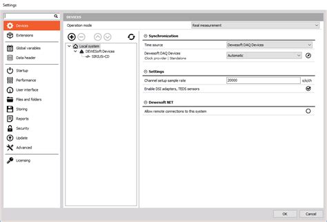 Settings Options Dewesoft X Manual En