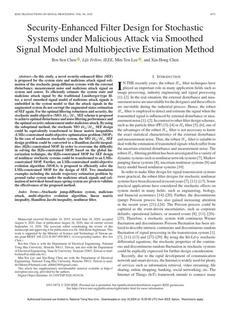 Security Enhancedfilterdesignforstochasticsystemsundermalicious