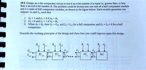 19 3 design an n bit comparator circuit to test if an n bit number a is equal to greater than or