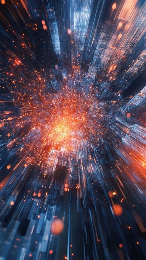 Abstract Data Visualization Of A Conceptual World With Dynamic Light Effects And Energetic