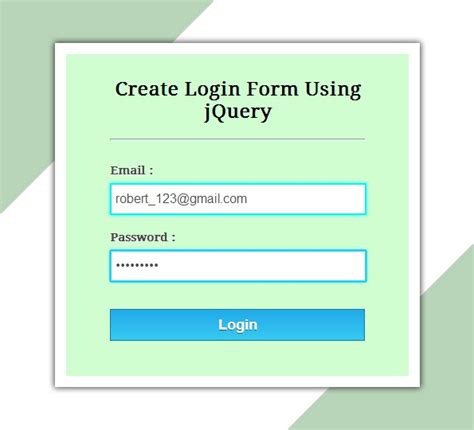 Create Login Form Using Jquery Formget