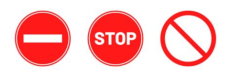 Stop Signs Collection Red Signs In Octagon Vector Image