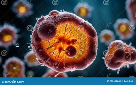 Macrophages Engulfing Bacteria Royalty Free Illustration