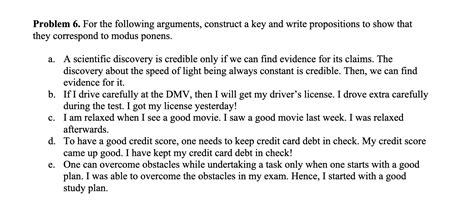 Problem 6 For The Following Arguments Construct A