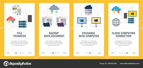 Computer Backup Data Cloud Computing Icons Concepts File Transfer
