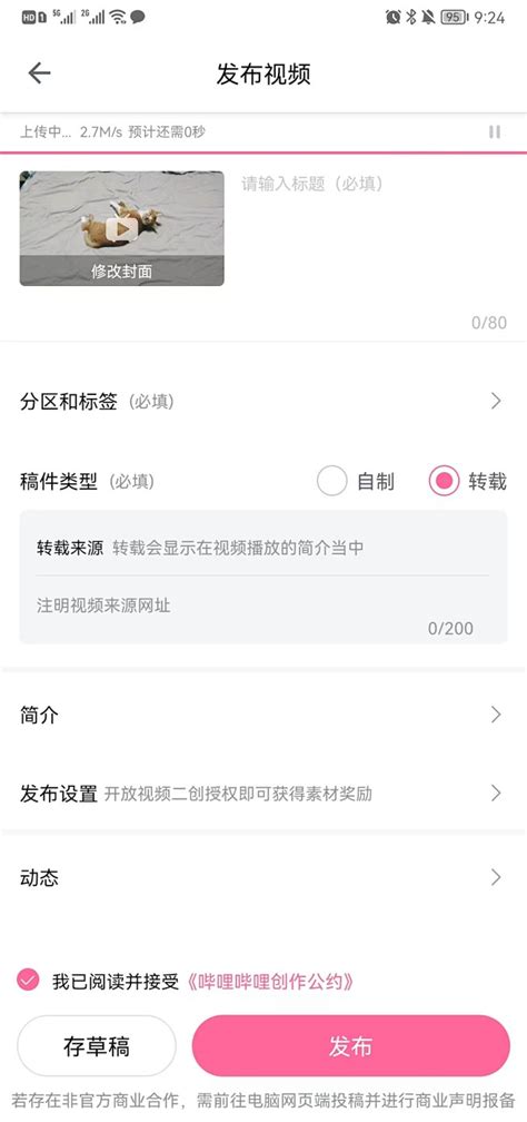 视频上传 类型
