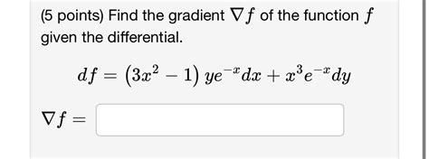 Solved 5 ﻿points ﻿find The Gradient Gradf Of The Function