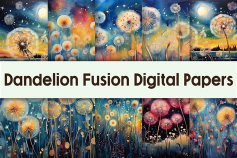Dandelion Fusion Digital Papers Graphic By Pamilah · Creative Fabrica