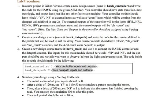 Lab Procedure 1 In A New Project In Xilinx Vivado Create A New
