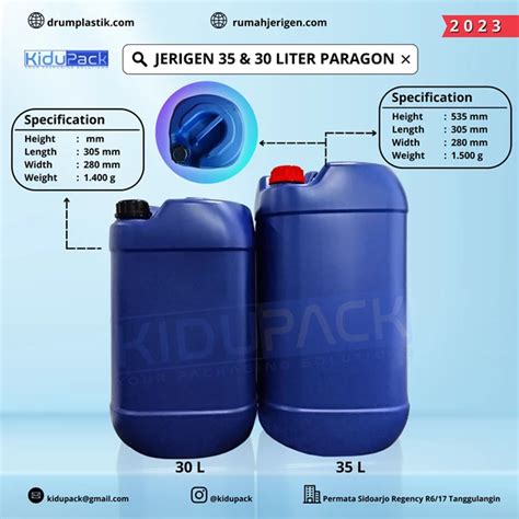 Jual Jerigen Plastik 30 L Paragon Biru Surabaya Karya Inti Dutapack