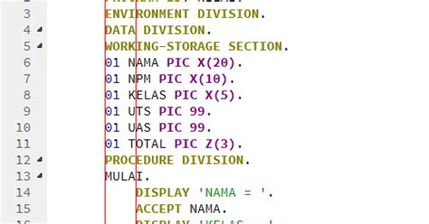 Program Sederhana Cobol Moh Arif Maulana