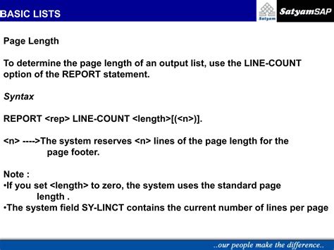 sap abap list processing ppt