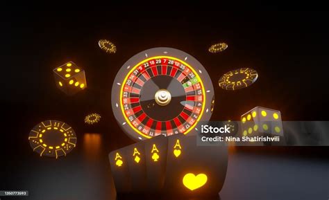 미래 지향적 인 검은 색과 오렌지 네온 룰렛 휠 네 에이스 칩과 주사위 3d 일러스트 0명에 대한 스톡 사진 및 기타 이미지 Istock