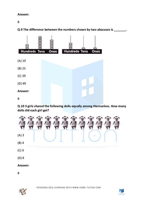 Cbse Question Bank For Class 2 Mathematics Computation Operations