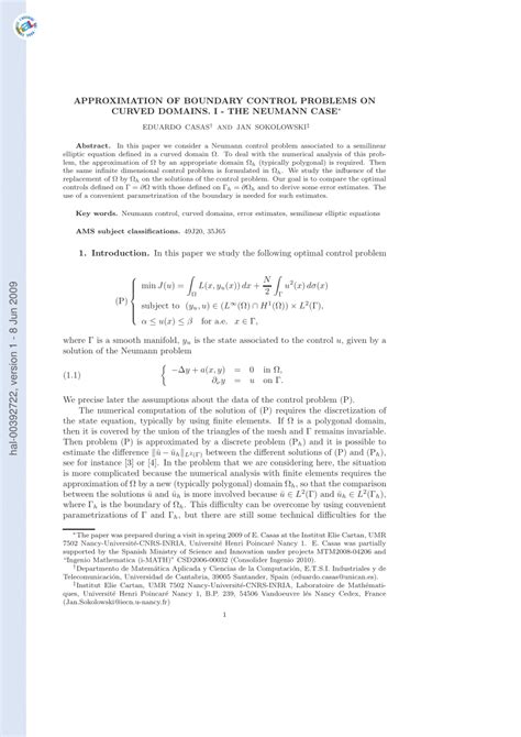 Pdf Approximation Of Boundary Control Problems On Curved Domains I The Neumann Case