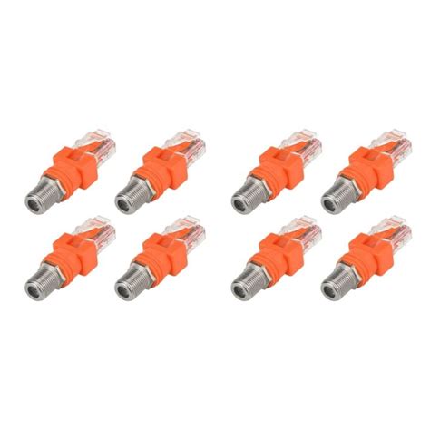Coaxial To Ethernet Adapter 8 Pack Coax F Female To Rj45 Male Converter For Line Tester