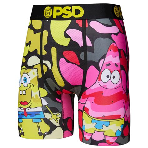 Psd Spongebob Absorbent Camo Boxer Briefs 222180019 Shiekh