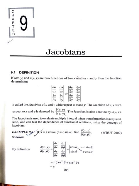 Jacobian Determinants And Transformations Of Variables Pdf Algebra Subtraction