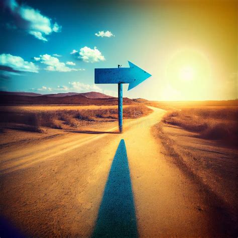 Arrow At Empty Road Stock Illustration Illustration Of Adventure 268720370