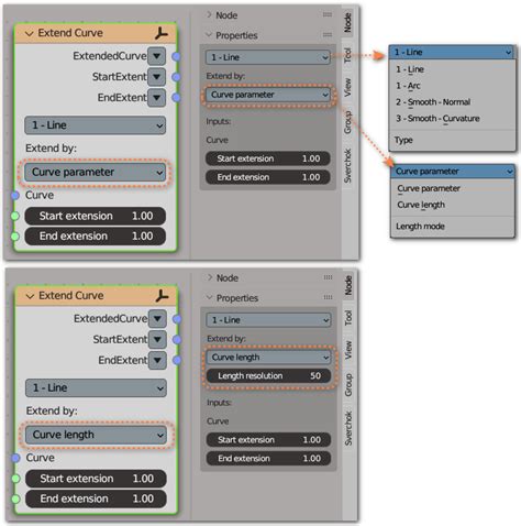 Extend Curve Sverchok Documentation Extend Curve Sverchok Documentation