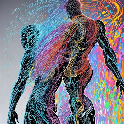 Premium Ai Image A Vibrant Cascade Of Colorful Binary Matrix Code Forming The Silhouette Of A