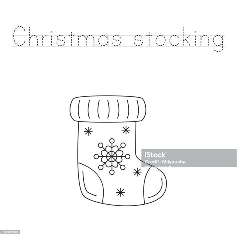 글자를 추적하고 크리스마스 스타킹을 색칠하십시오 아이들을위한 필기 연습 개인 장식품에 대한 스톡 벡터 아트 및 기타 이미지 개인 장식품 겨울 교육 Istock