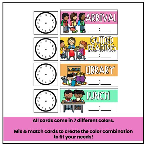 Colorful Classroom Schedule Cards Editable Visual Daily Schedule And Clocks Shop Sweet Tooth Colorful Classroom Schedule Cards Editable Visual Daily Schedule And Clocks Shop Sweet Tooth