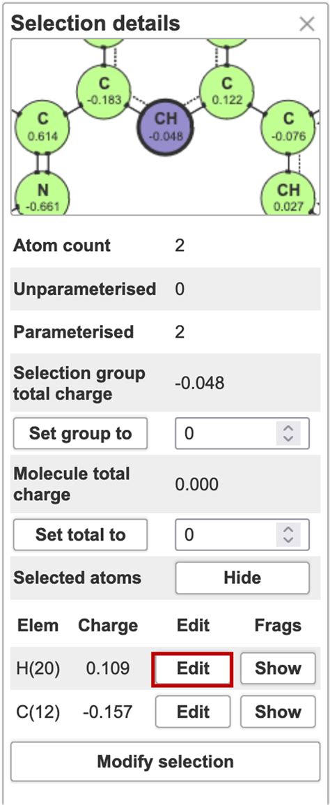Manually Changing The Charge Of An Atom ATB Documentation