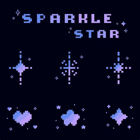 Gradient Sparkling Star Pixel Art Set 44625915 Vector Art At Vecteezy