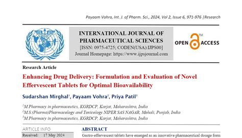 Enhancing Drug Delivery Formulation And Evaluation Of Novel
