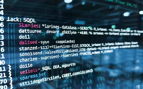 Premium Photo Sql Code On Computer Monitor And Server Room Background