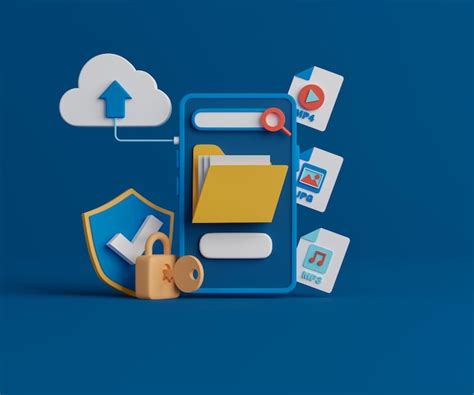 Premium Photo 3d Rendering Concept File Management Application With Security System On Smartphone