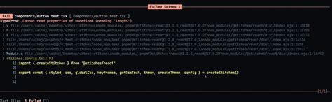 Unable To Run In Vitest Test Issue 1025 Stitchesjs Stitches GitHub