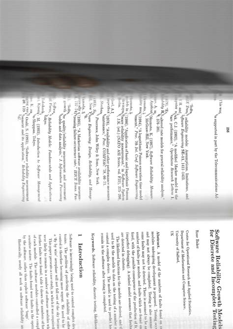 Pdf Software Reliability Growth Models For Discrete And Incomplete Testing