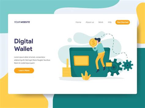 landing page template of digital wallet illustration concept modern flat design concept of web