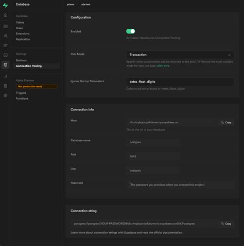 Enable Disable Connection Pooling · Supabase · Discussion 5768 · Github