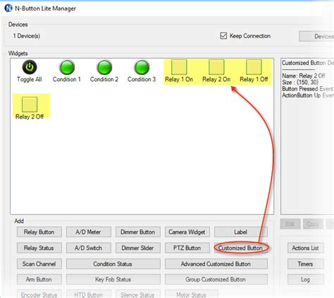 n button automation control relay with condition rule serial port tool