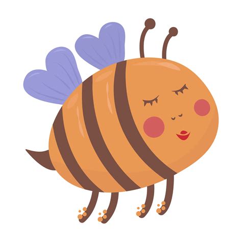 Cute And Happy Fat Bee Colorful Illustration 25410874 Vector Art At