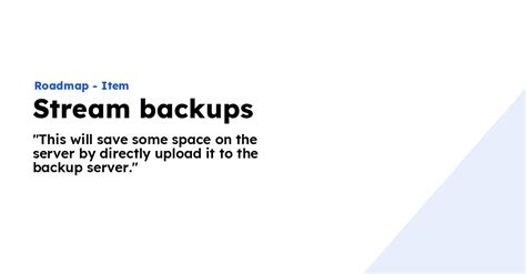 Stream Backups Ploi Roadmap