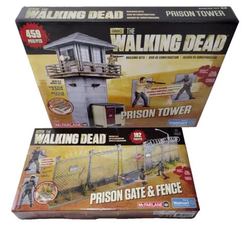 Mcfarlane The Walking Dead Prison Tower Gate And Fence Ensembles De