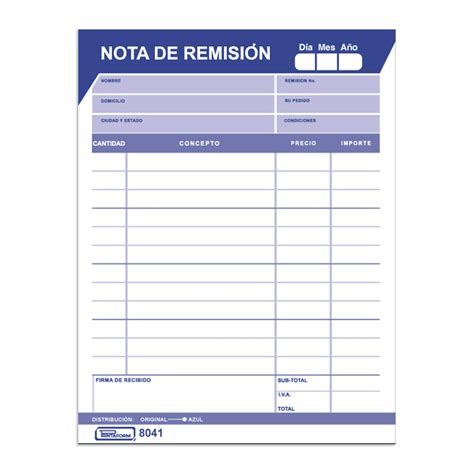 Nota De Remision Para Imprimir Formatos Imprimir Sobres Ejemplo De