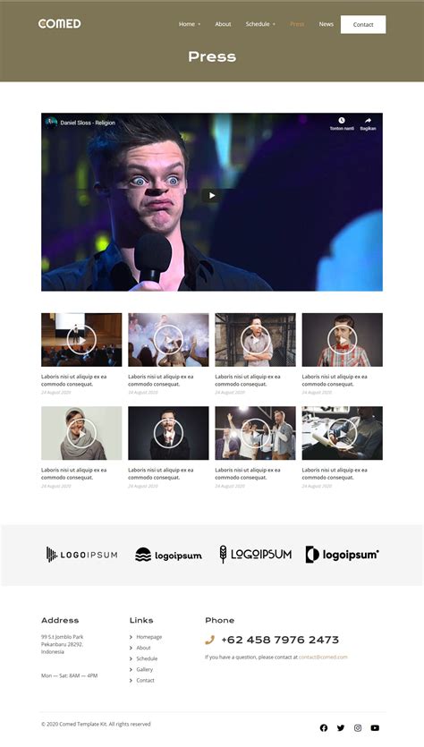 Download Comed Comedian Elementor Template Kit