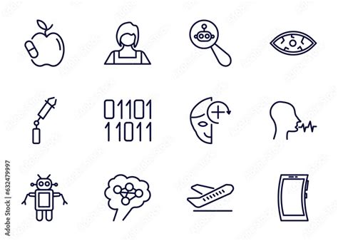 Set Of Ai And Future Technology Thin Line Icons Ai And Future