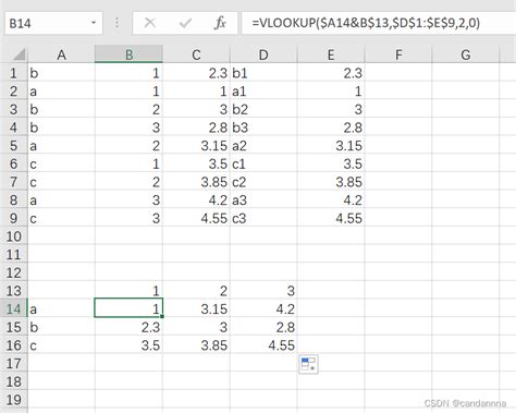 Excel——使用vlookup将一维数据转换成二维数据vlookup 二维表 Csdn博客
